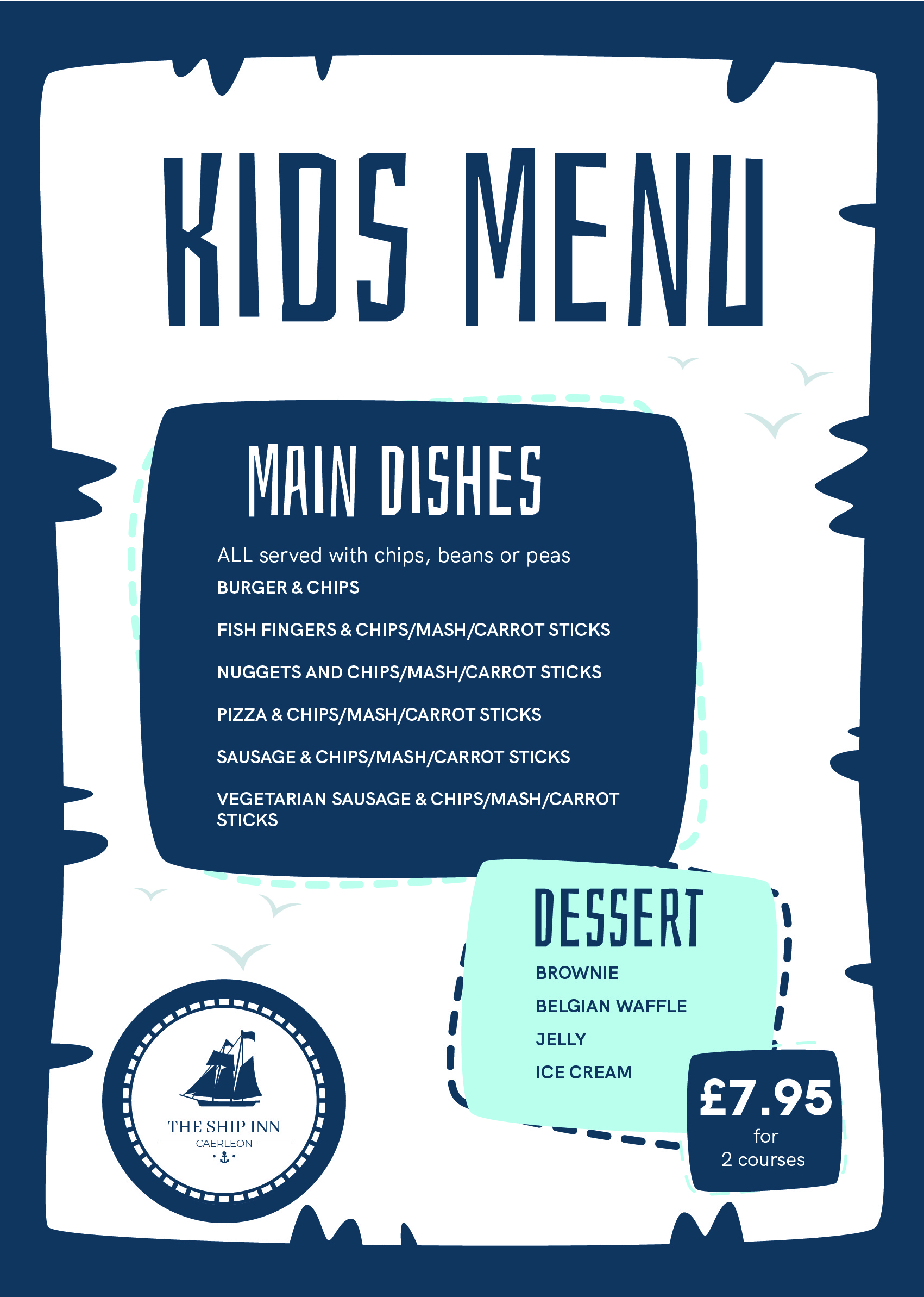 Menu | The Ship Inn Caerleon