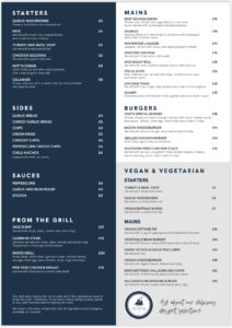 Menu | The Ship Inn Caerleon