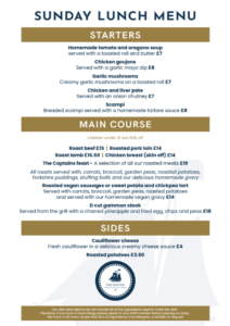 Menu | The Ship Inn Caerleon